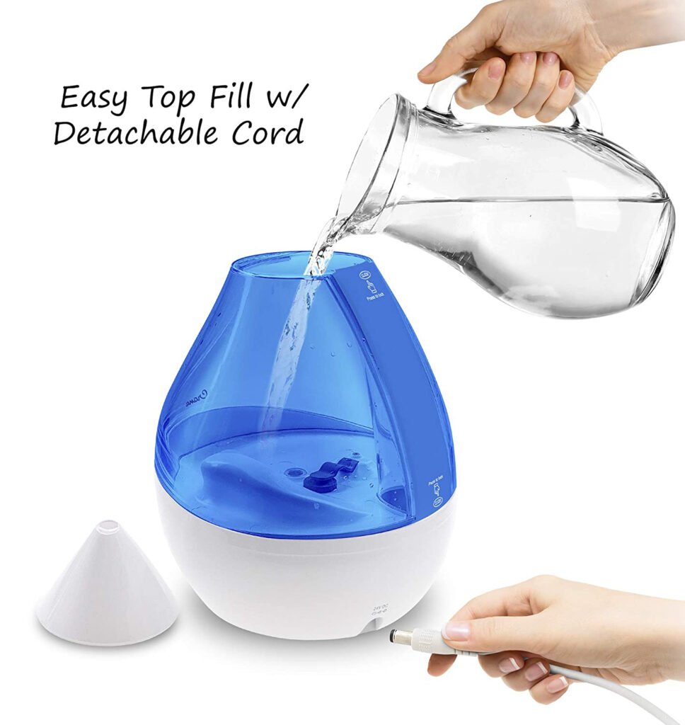 1 Gal. 4-in-1 Top Fill Cool Mist Humidifier w/ Sound Machine and ...